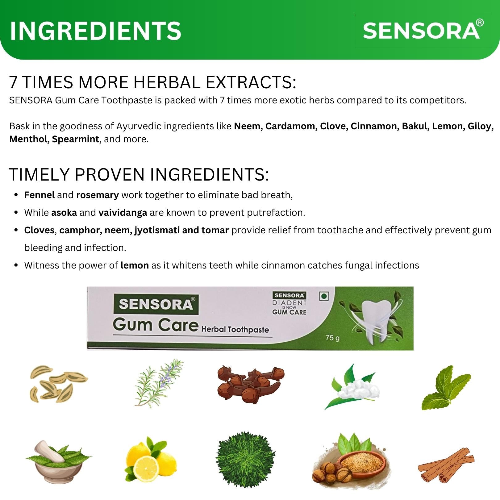 25% offer on SENSORA Gum Care Toothpaste - Pack of 3 --- 2 Super soft ...