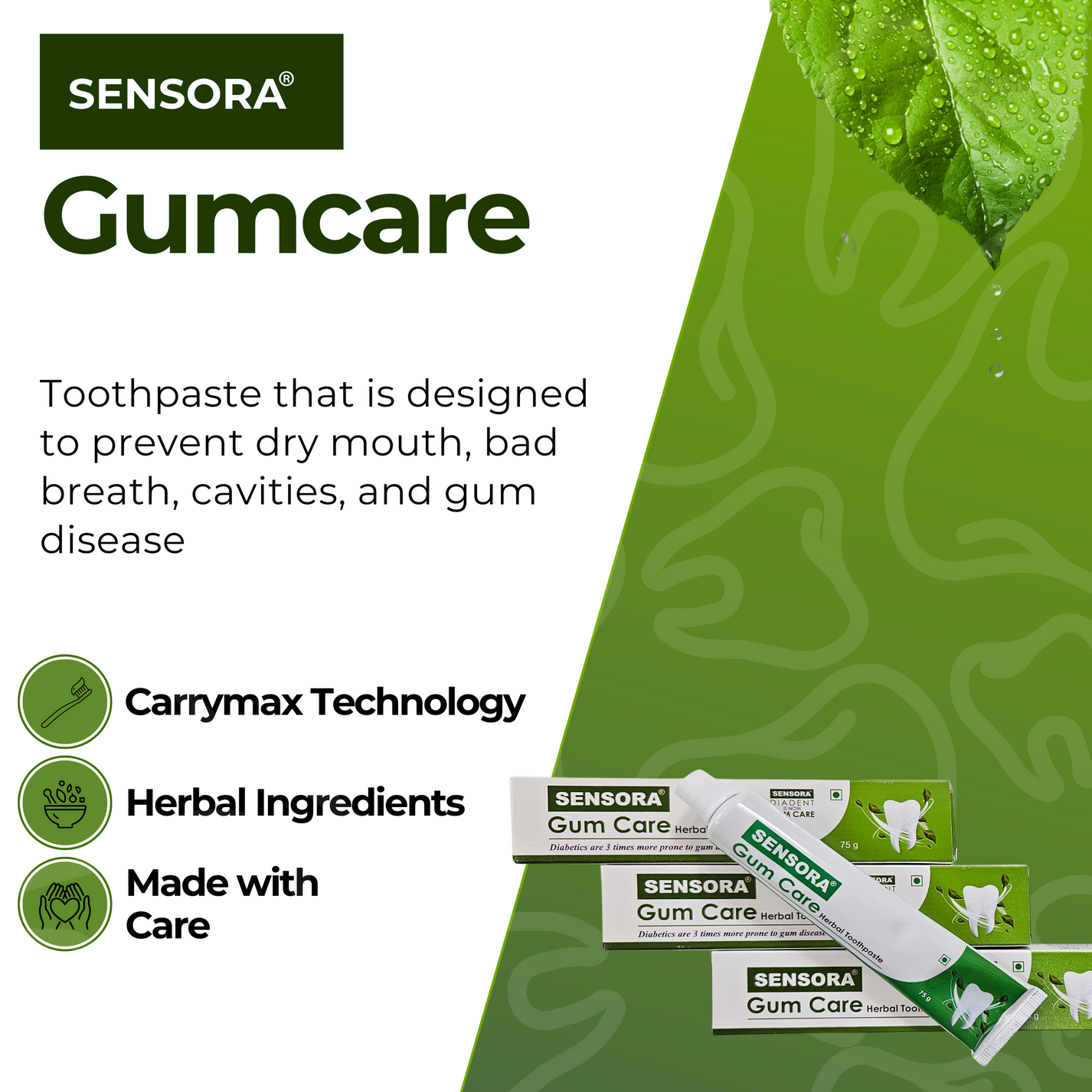 SENSORA Herbal Gum Care Toothpaste – Sensora Toothpaste